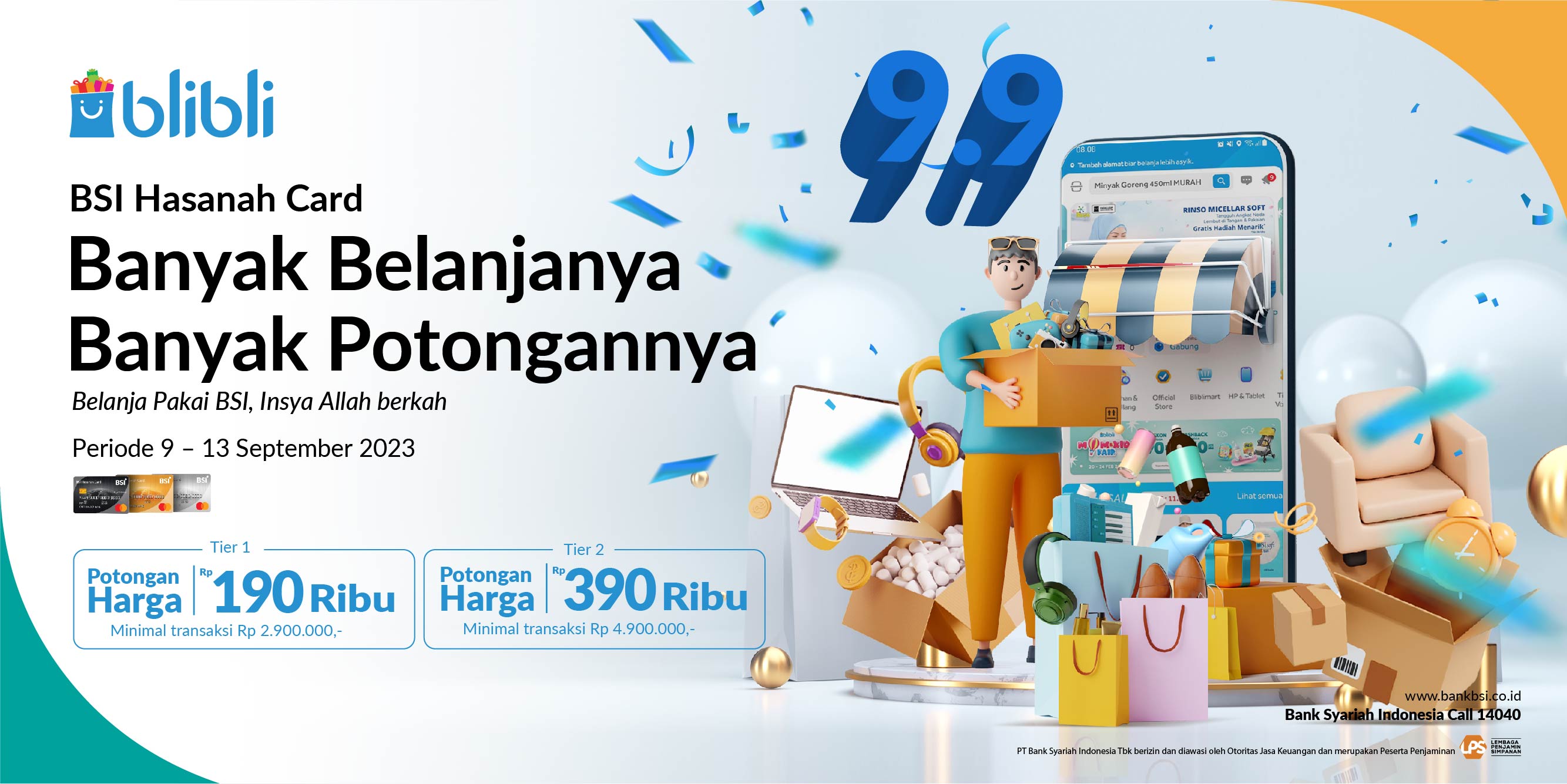 DOUBLE DATE 9.9 BLIBLI - Promo|Bank Syariah Indonesia
