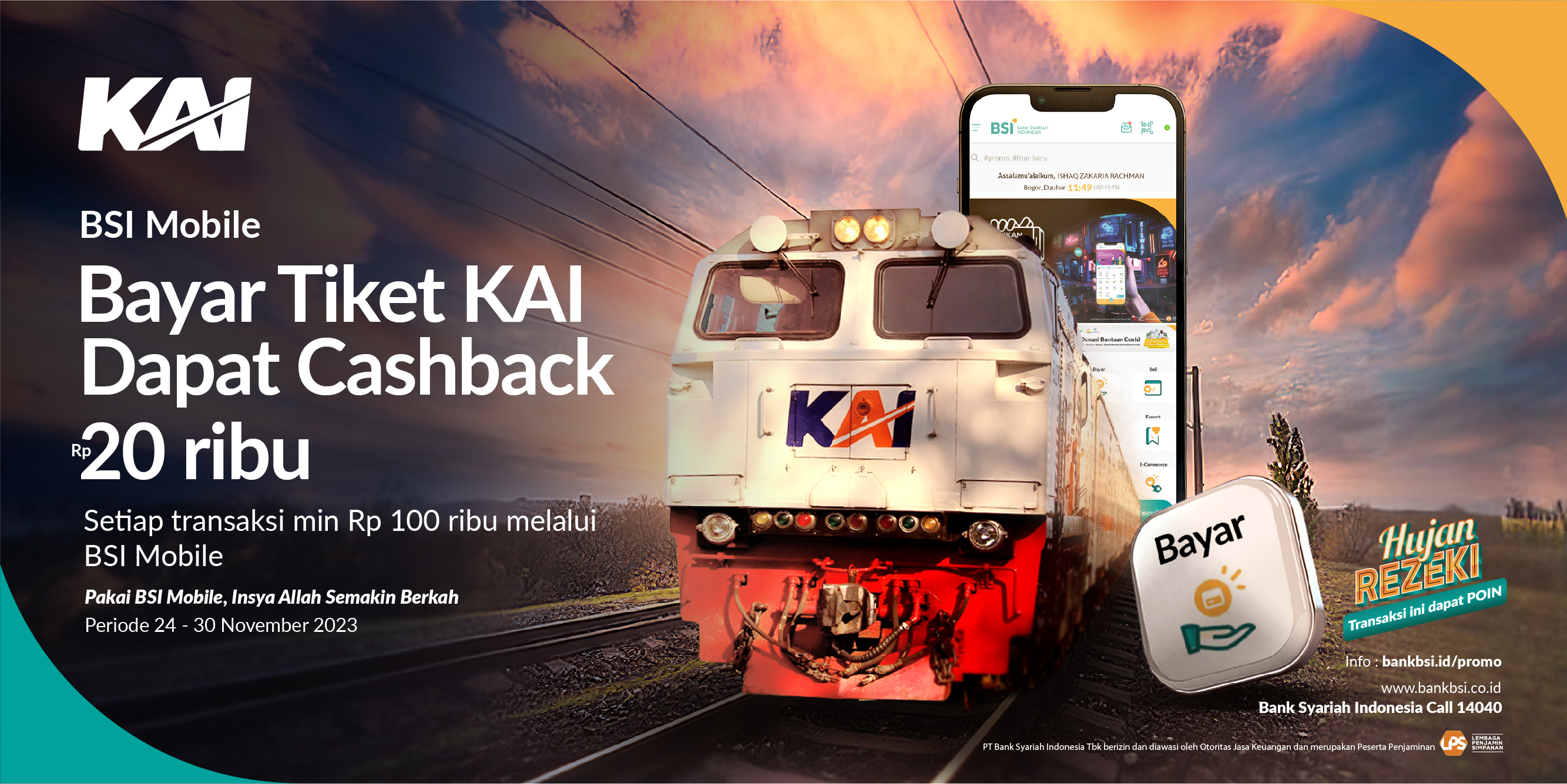 Program Promo Bayar Tiket KAI Dapat Cashback 20K - Promo|Bank Syariah ...