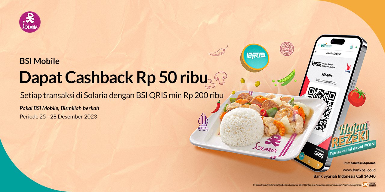 Promo Cashback Solaria - Promo|Bank Syariah Indonesia