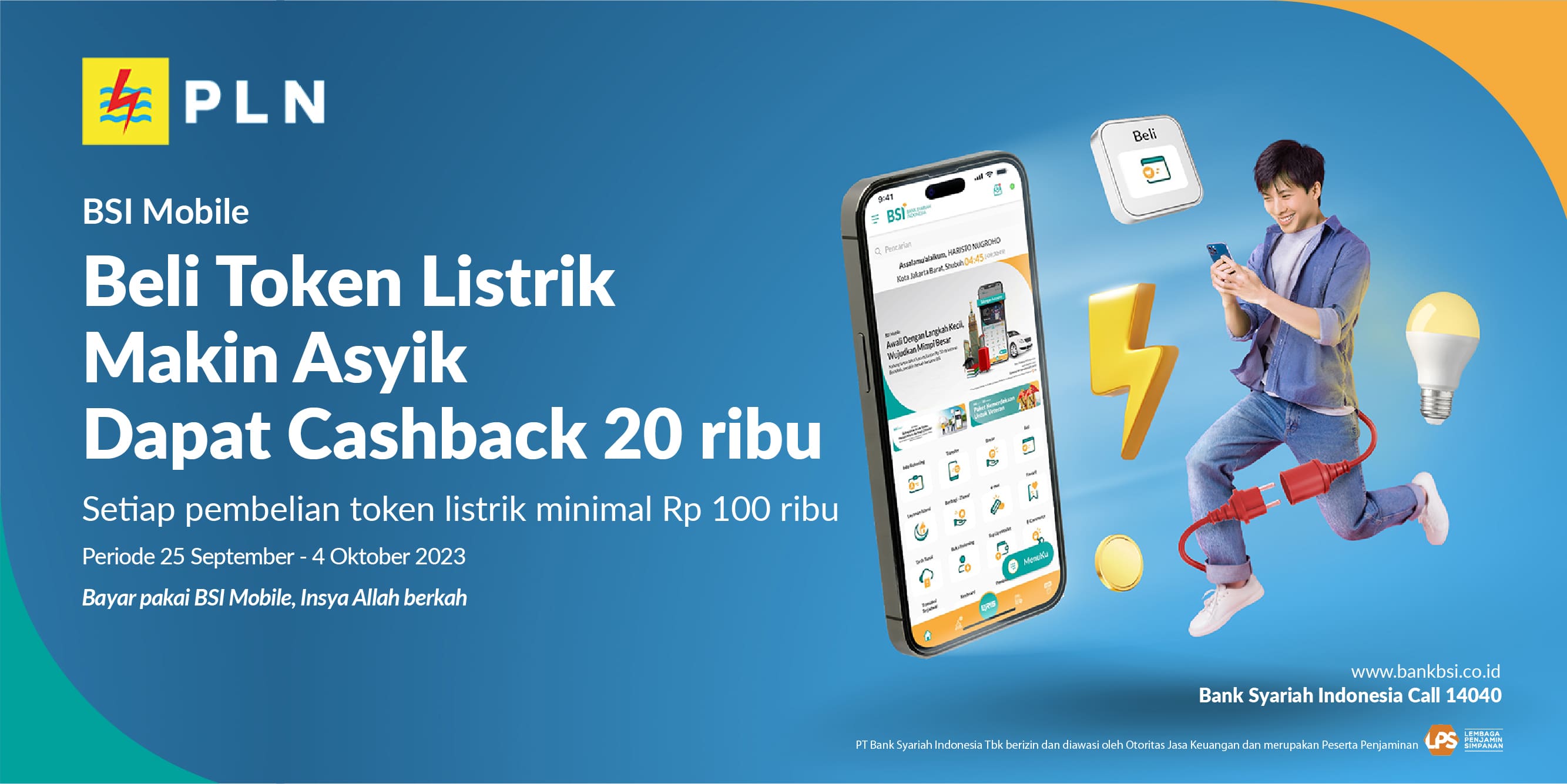 Promo Beli Token Listrik Cashback Rp 20ribu - Promo|Bank Syariah Indonesia
