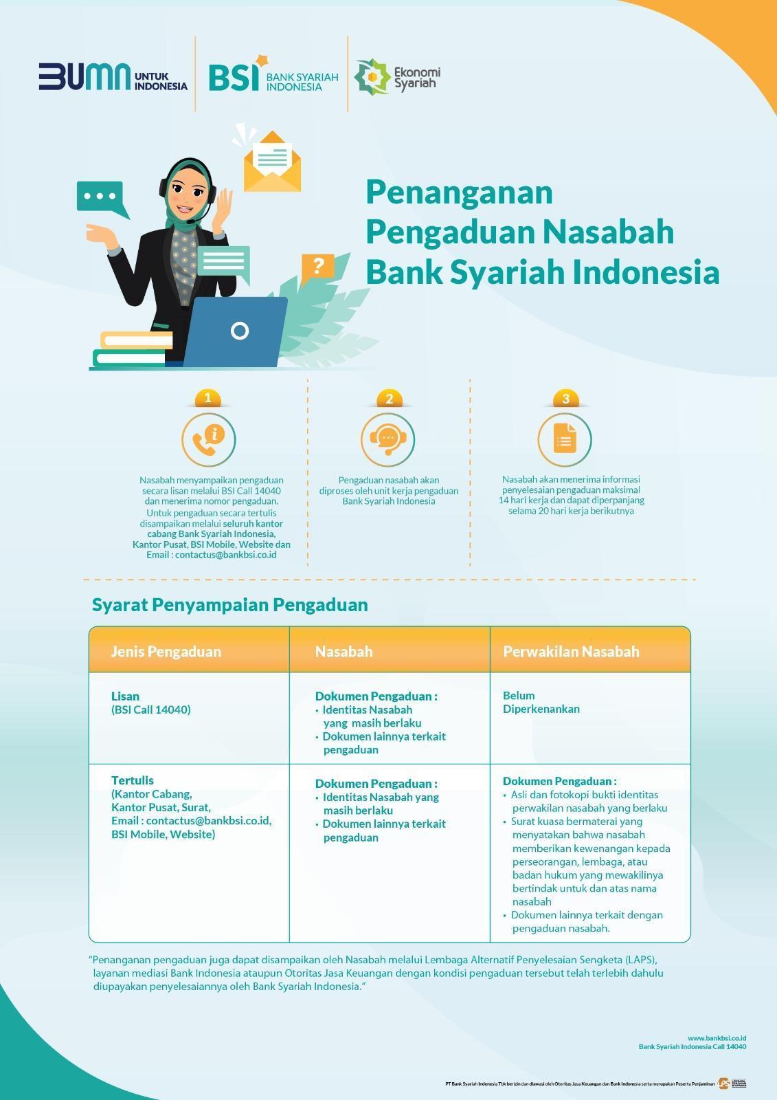 Alur Pengaduan Nasabah BSI - Informasi Nasabah | Bank Syariah Indonesia