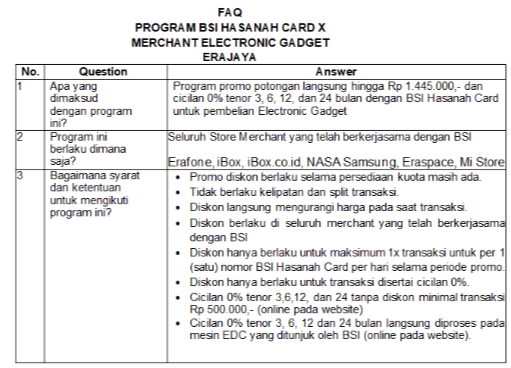 BSI Hasanah Card X Erajaya - Promo|Bank Syariah Indonesia